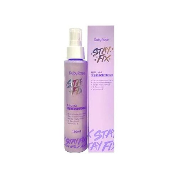 Bruma Efeito Glow Stay Fix Ruby Rose 120 ml HB-341 Bruma Efeito Glow Stay Fix Ruby Rose 120 ml HB-341